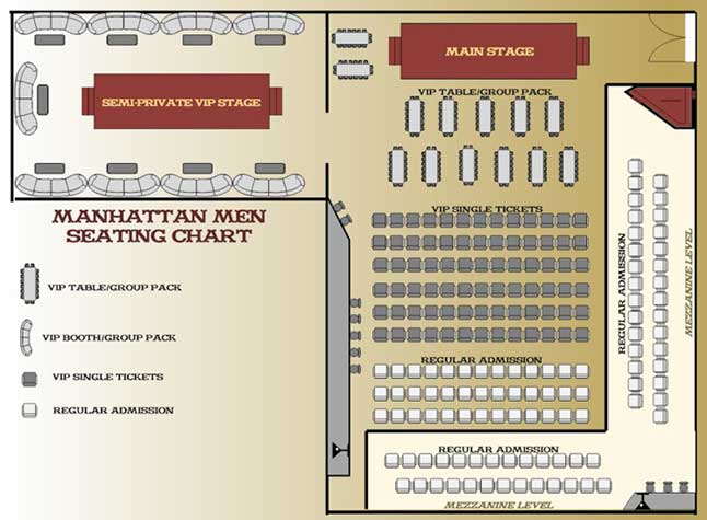 Seating Chart - Manhattan Men ® Bachelorette Party - Male Strip Club